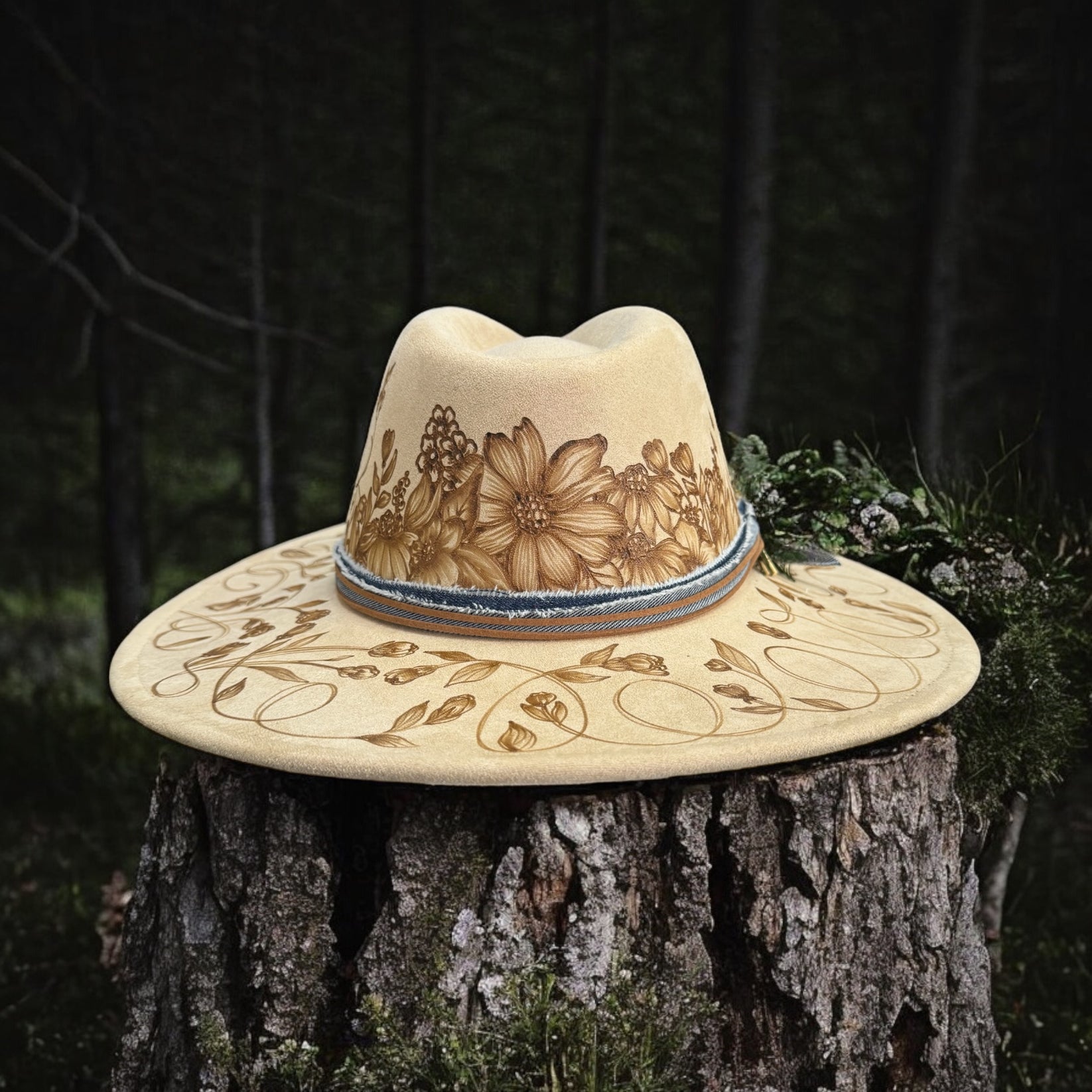 Robyn’s Nest - Burned Wide Brim Hat – Piper Hat Co