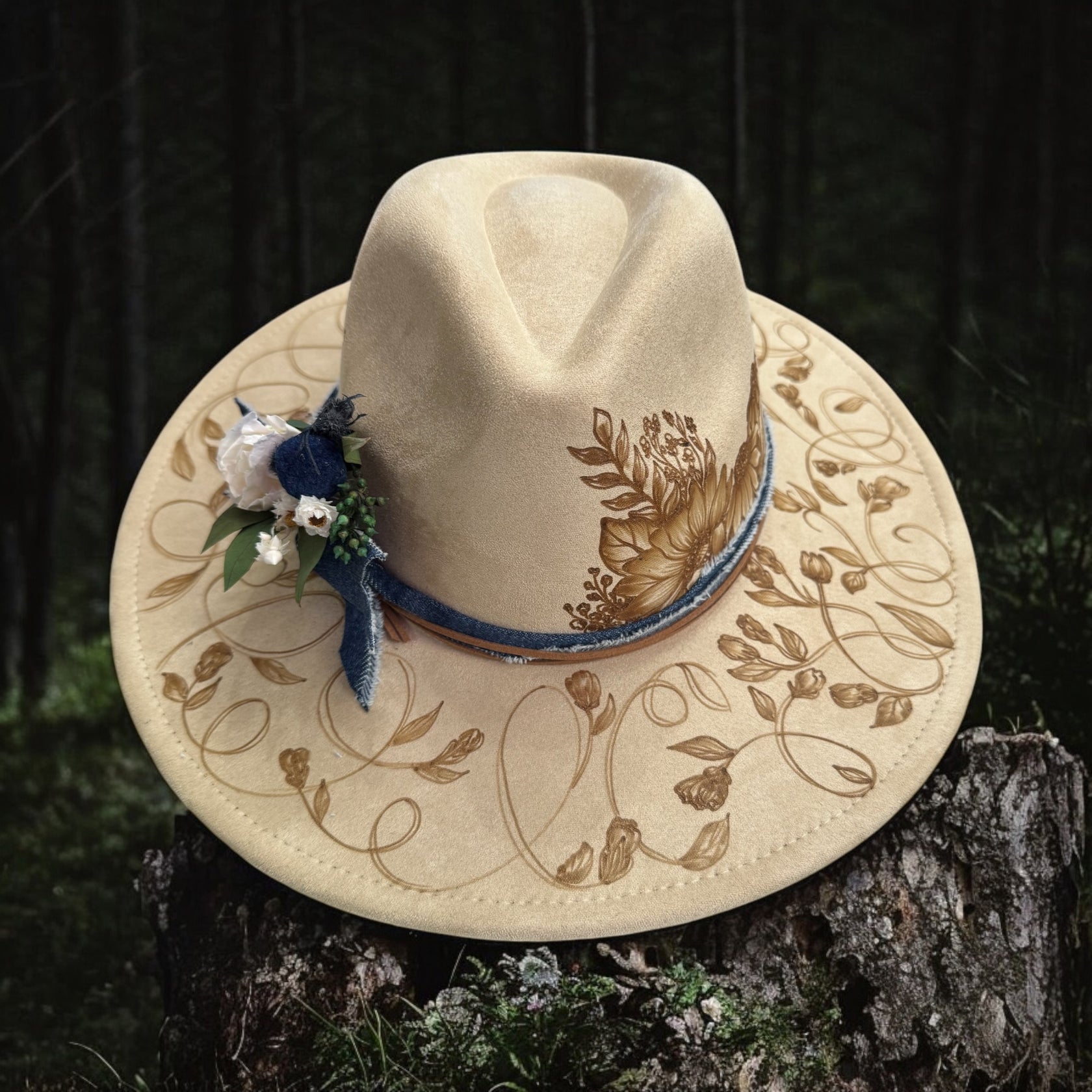 Robyn’s Nest - Burned Wide Brim Hat – Piper Hat Co