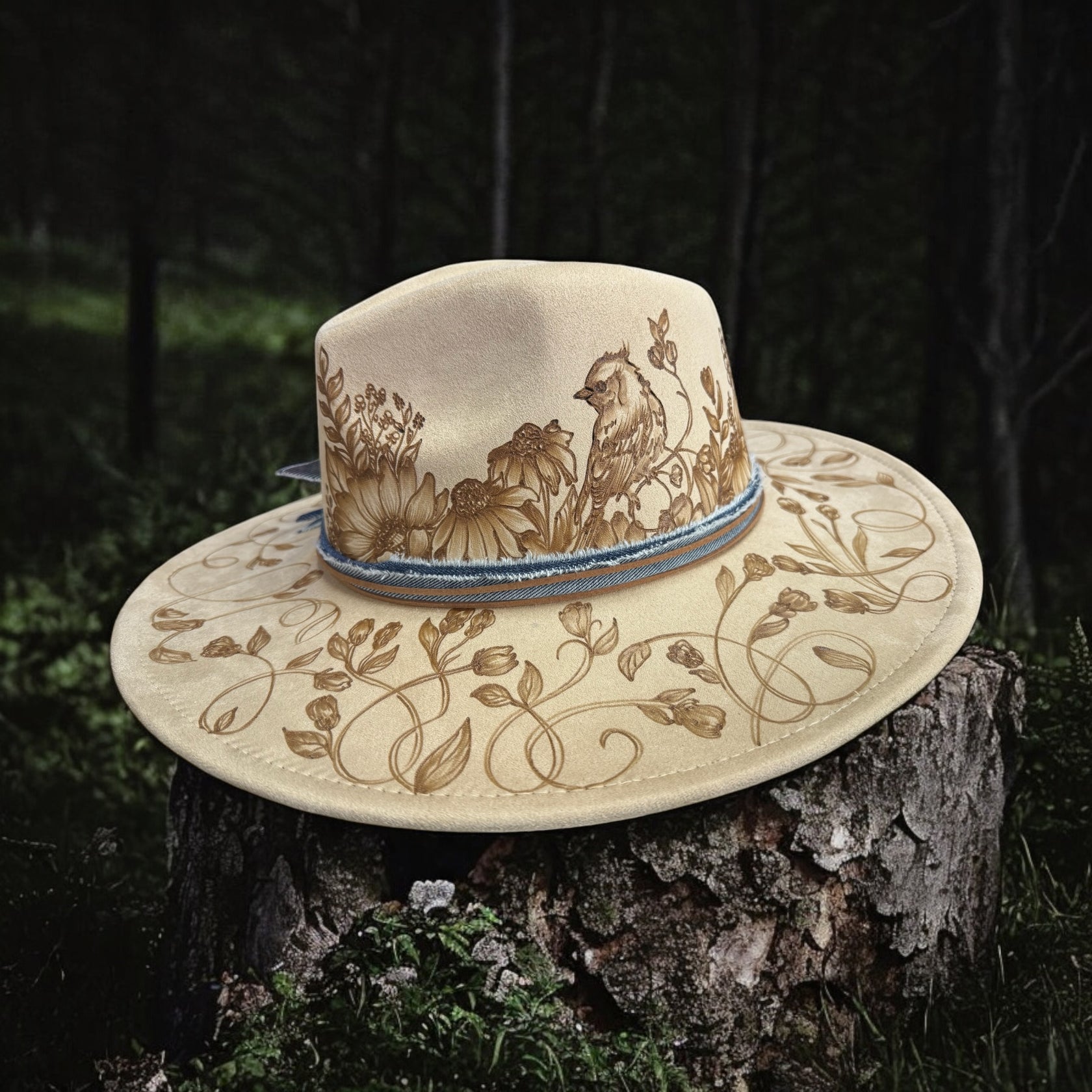 Robyn’s Nest - Burned Wide Brim Hat – Piper Hat Co